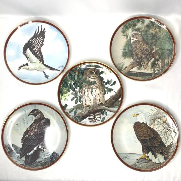 Hamilton | Accents | Vintage Hamilton Plate Set Of 5 Birds Of Prey ...